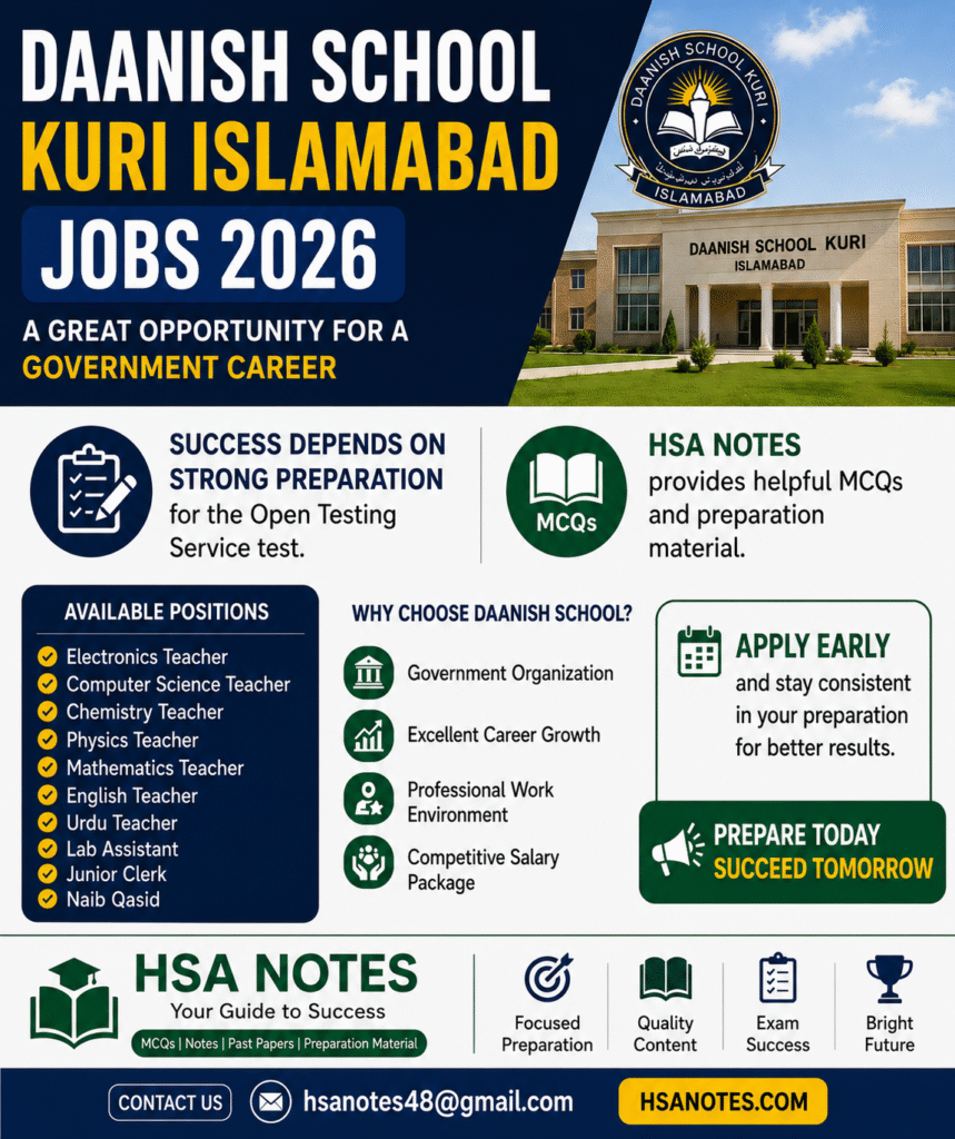 Daanish School Islamabad Jobs 2026 Full Guide - HSA Notes