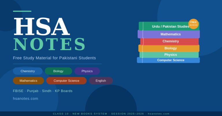 Class 10 All Pakistani Boards New Books Download - HSA Notes